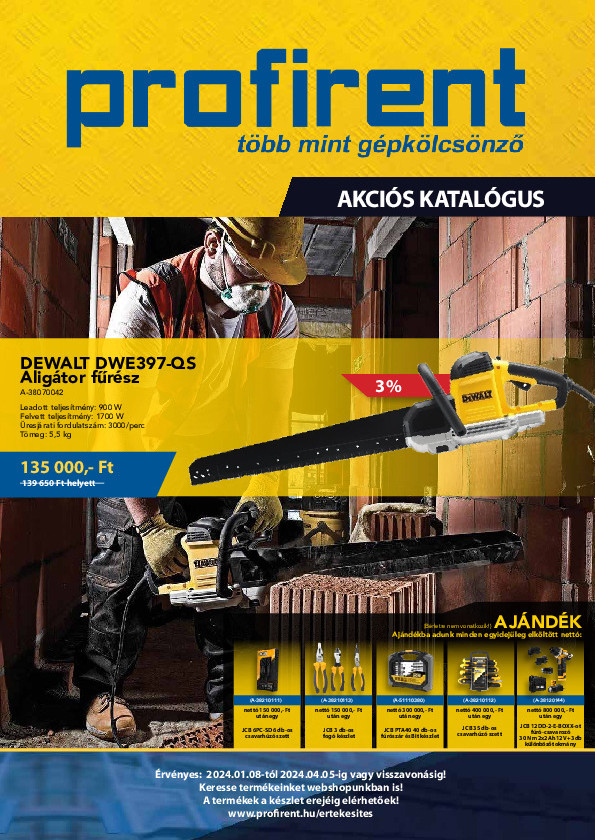 Katalógus - Profirent gépkölcsönző
